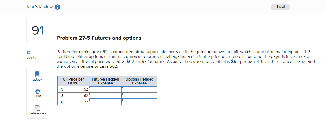Solved Problem 27-5 ﻿Futures and optionsParfum Pétrochimique | Chegg.com