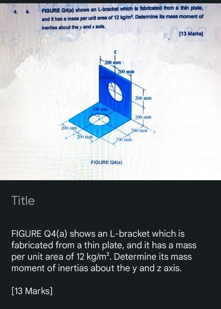 Solved The thin plate has a mass per unit area of 10 | Chegg.com