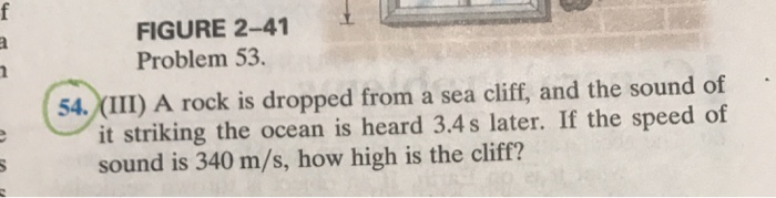 Solved Figure 2 41 Problem 53 54 Iii A Rock Is Dropped 