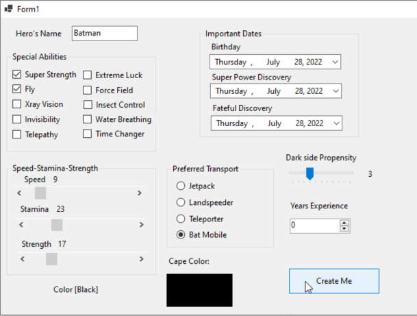 Solved Using Windows Forms, C# create the following: 1. In | Chegg.com