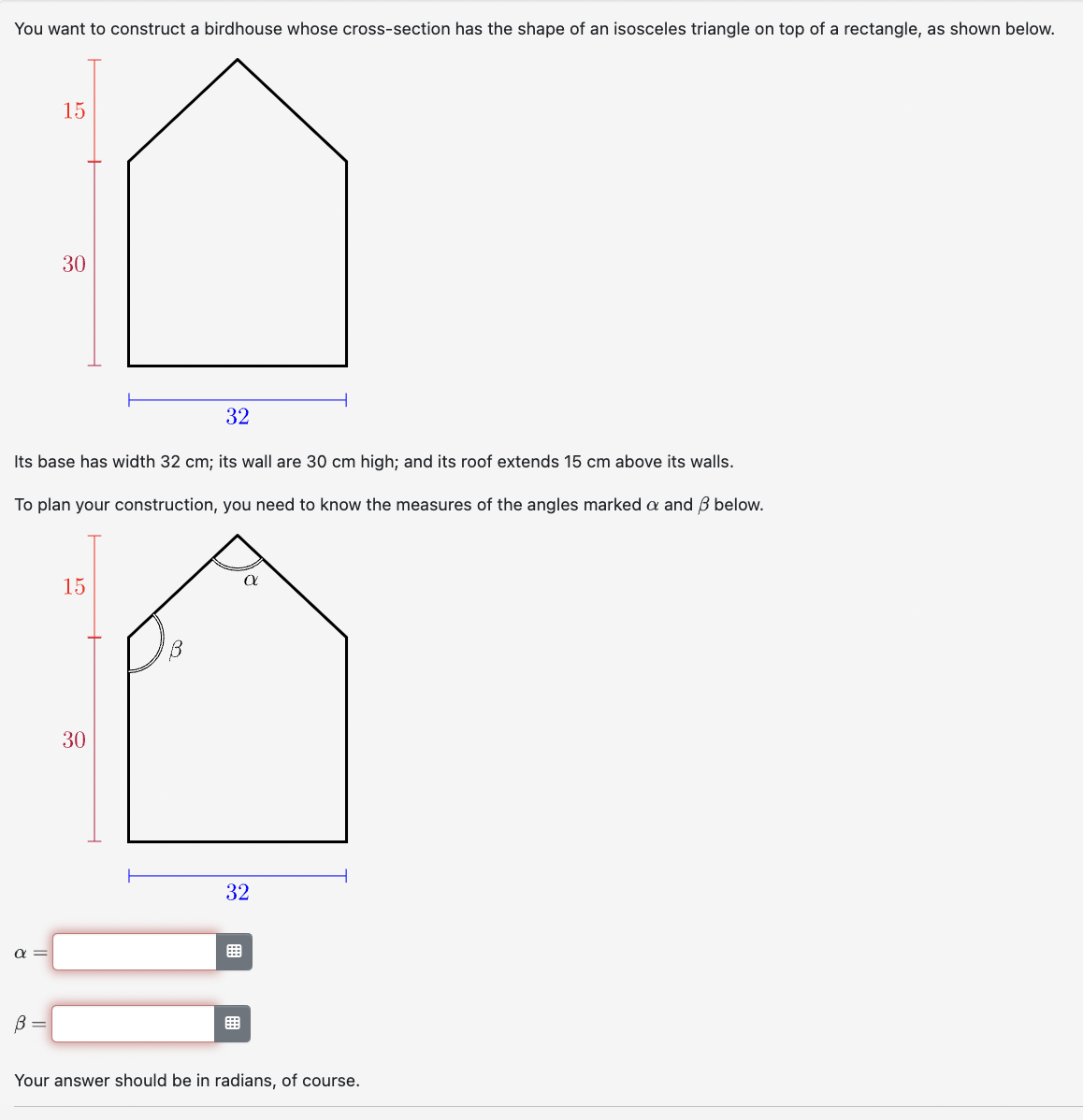 Solved You want to construct a birdhouse whose cross-section | Chegg.com