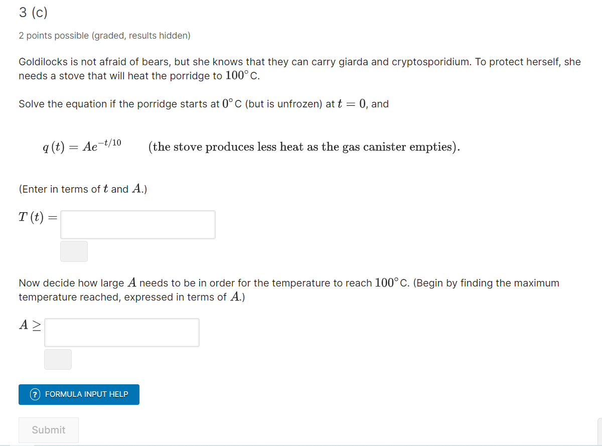 2 points possible (graded, results hidden) Goldilocks | Chegg.com