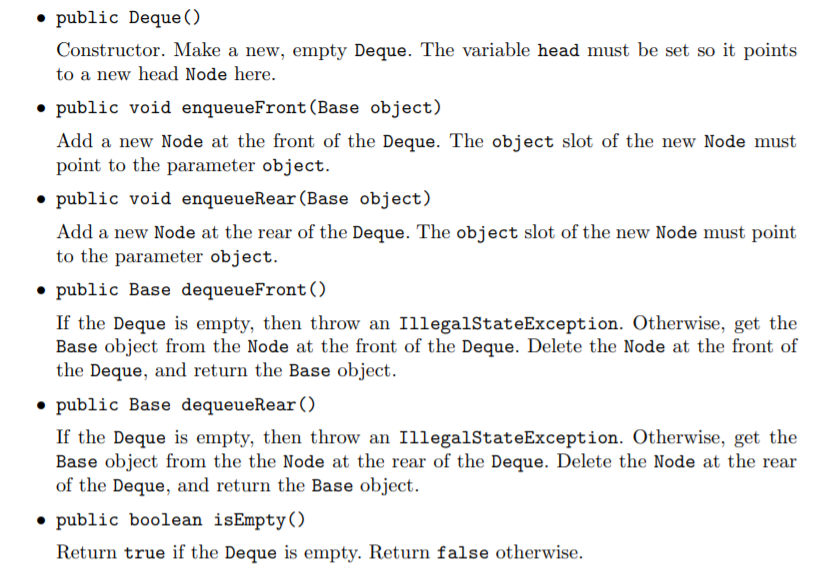 Solved 0. Introduction. A deque (pronounced like deck) is a | Chegg.com