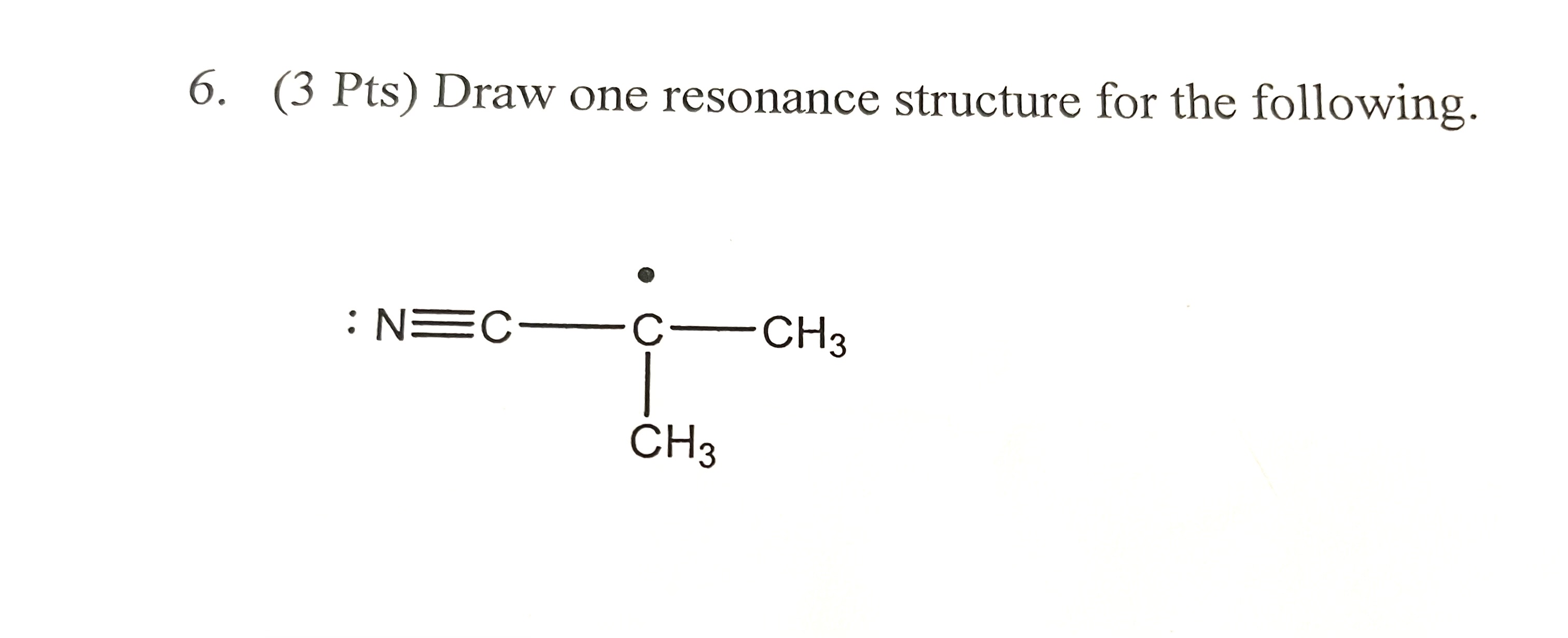 Solved Draw one resonance structure for the following. | Chegg.com