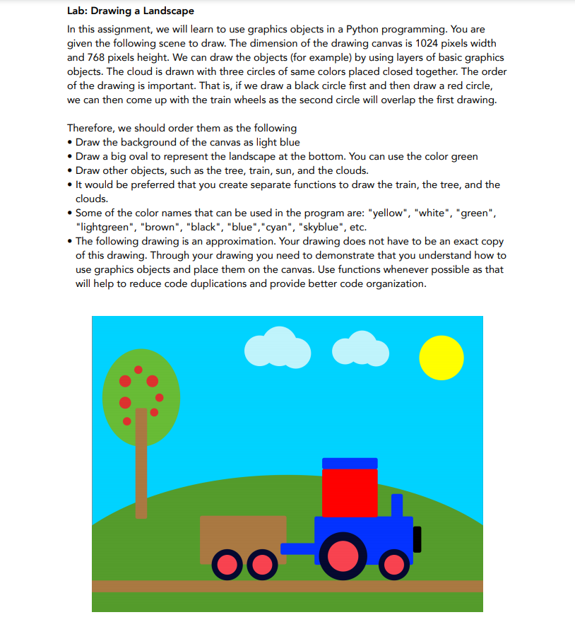 Solved Lab: Drawing a Landscape In this assignment, we will | Chegg.com