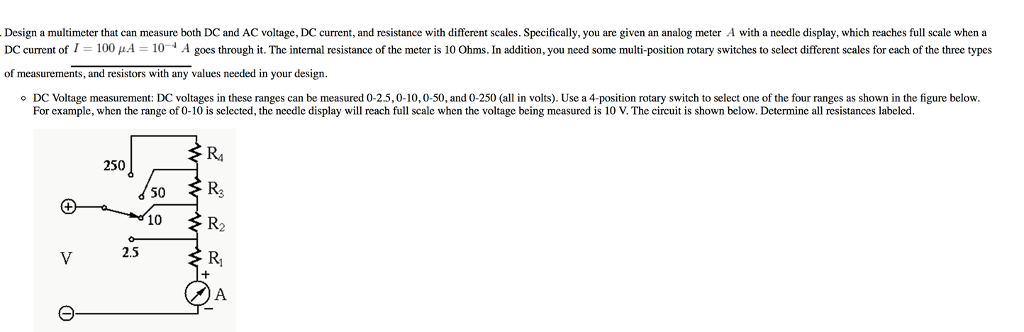 Design a multimeter that can measure both DC and AC | Chegg.com