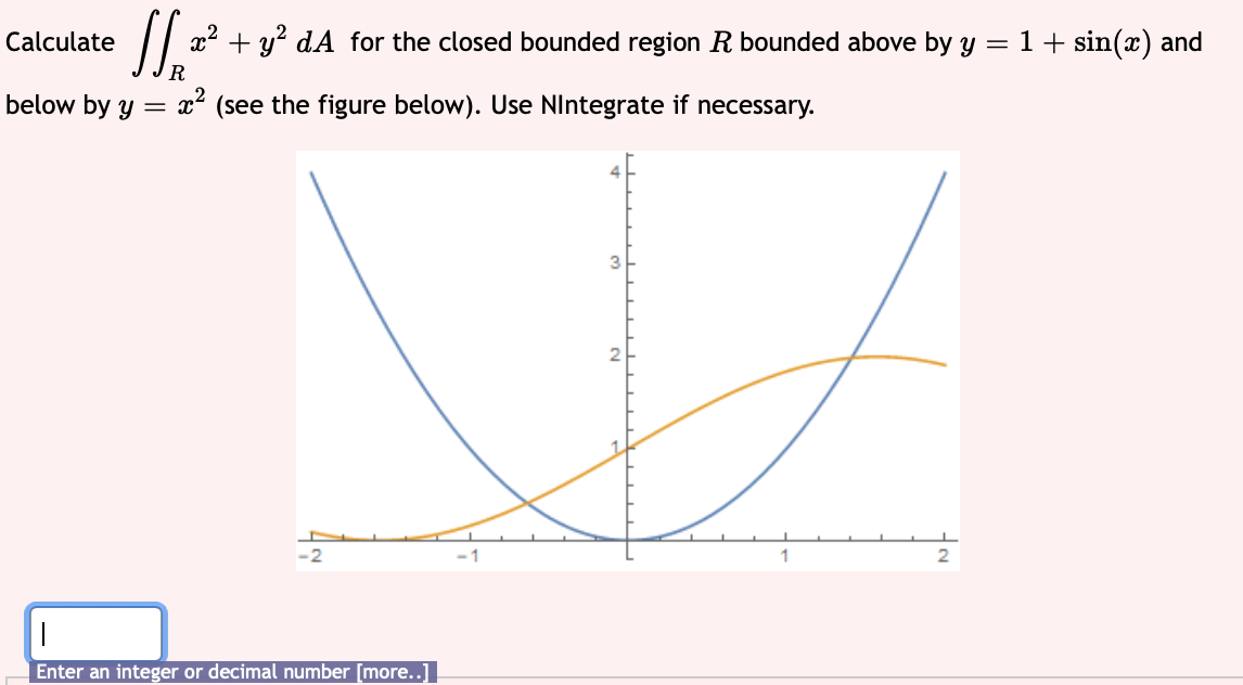 Solved Calculate J₁² x² + y² dA for the closed bounded | Chegg.com