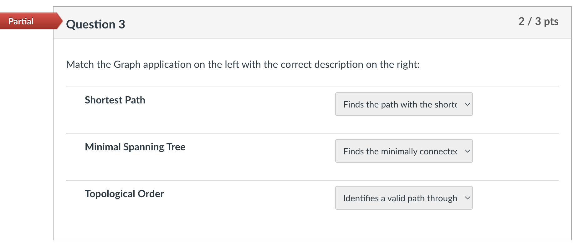 Solved I got 1 out of the 3 wrong can you please tell me | Chegg.com