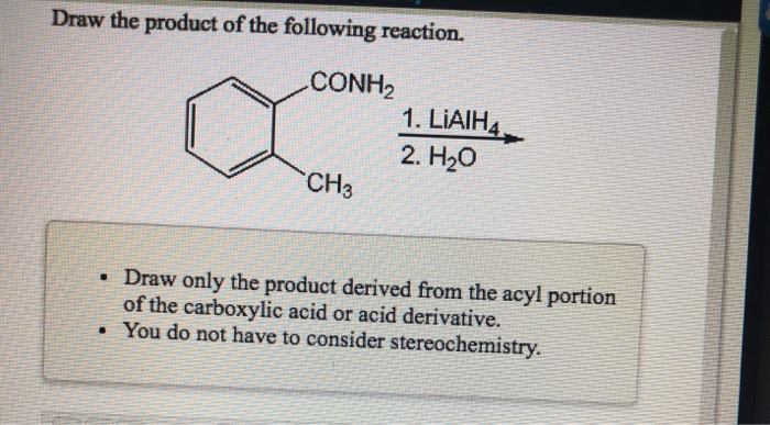 Solved Draw the product of the following reaction. CONH2 T. | Chegg.com