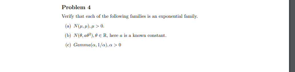Verify that each of the following families is an | Chegg.com