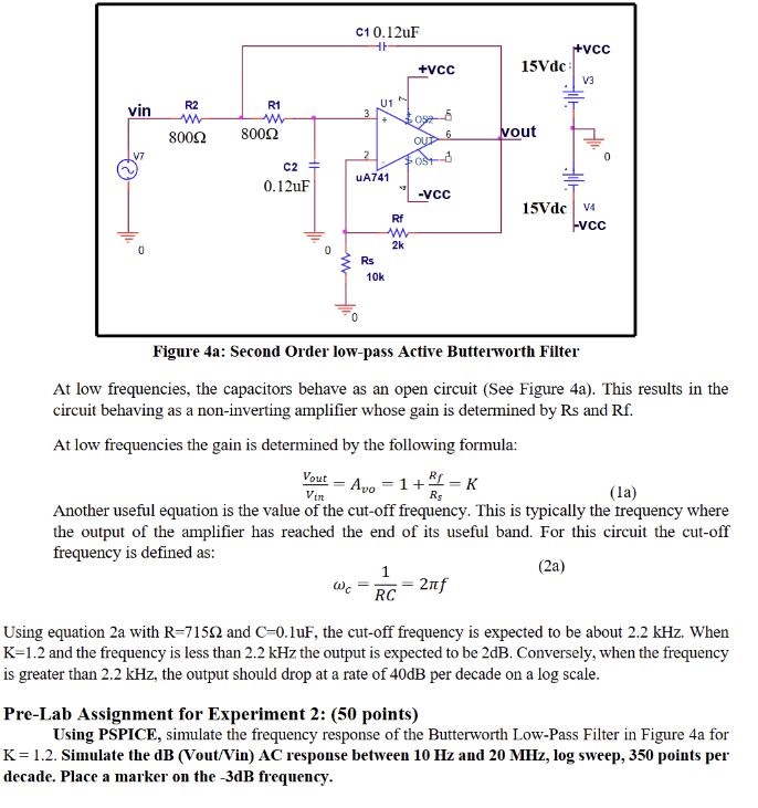 Solved Using equation 2 ﻿a with R=715Ω ﻿and C=0.1uF, ﻿the | Chegg.com