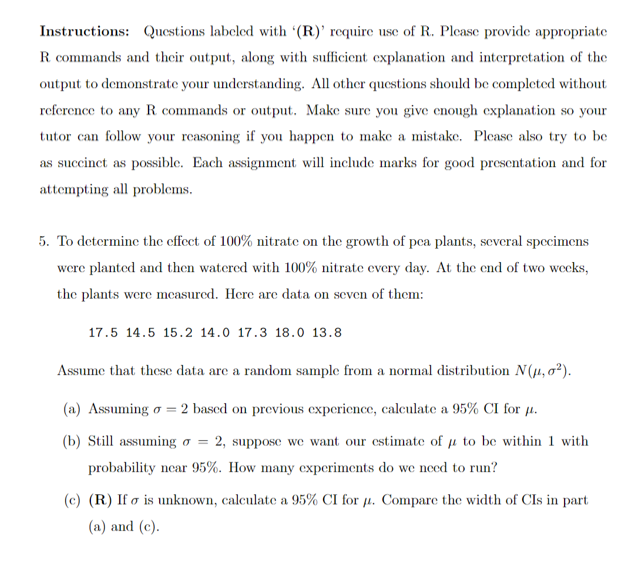 Solved Instructions: Questions labeled with '(R)' require | Chegg.com