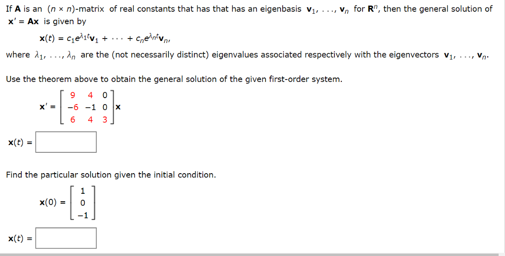Solved If A is an (n × n)-matrix of real constants that has | Chegg.com