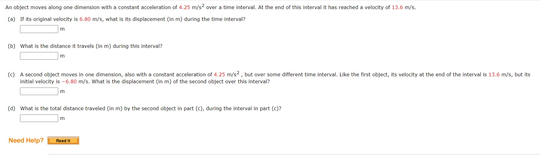 Solved An object moves along one dimension with a constant | Chegg.com