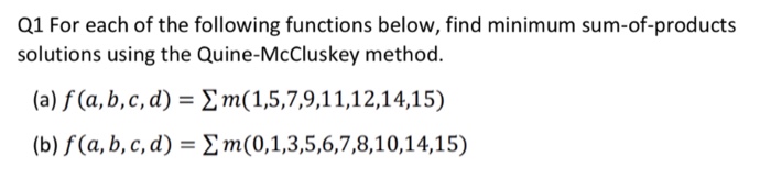Solved Q1 For each of the following functions below, find | Chegg.com