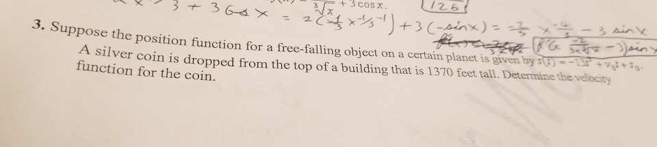 Solved position function for a free-falling object on a | Chegg.com