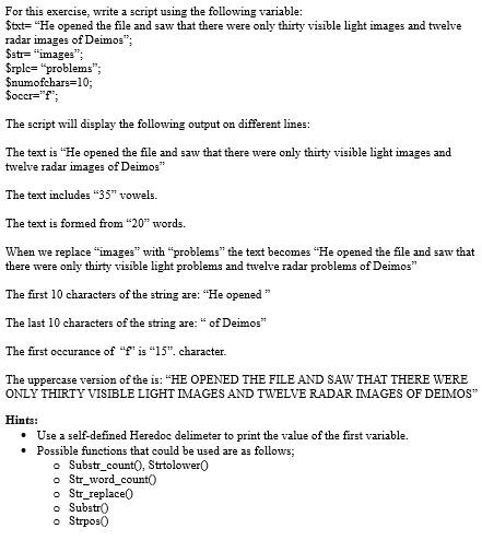 Solved For this exercise, write a script using the following | Chegg.com