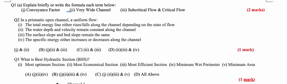 Solved Q1 (a) Explain briefly or write the formula each term | Chegg.com