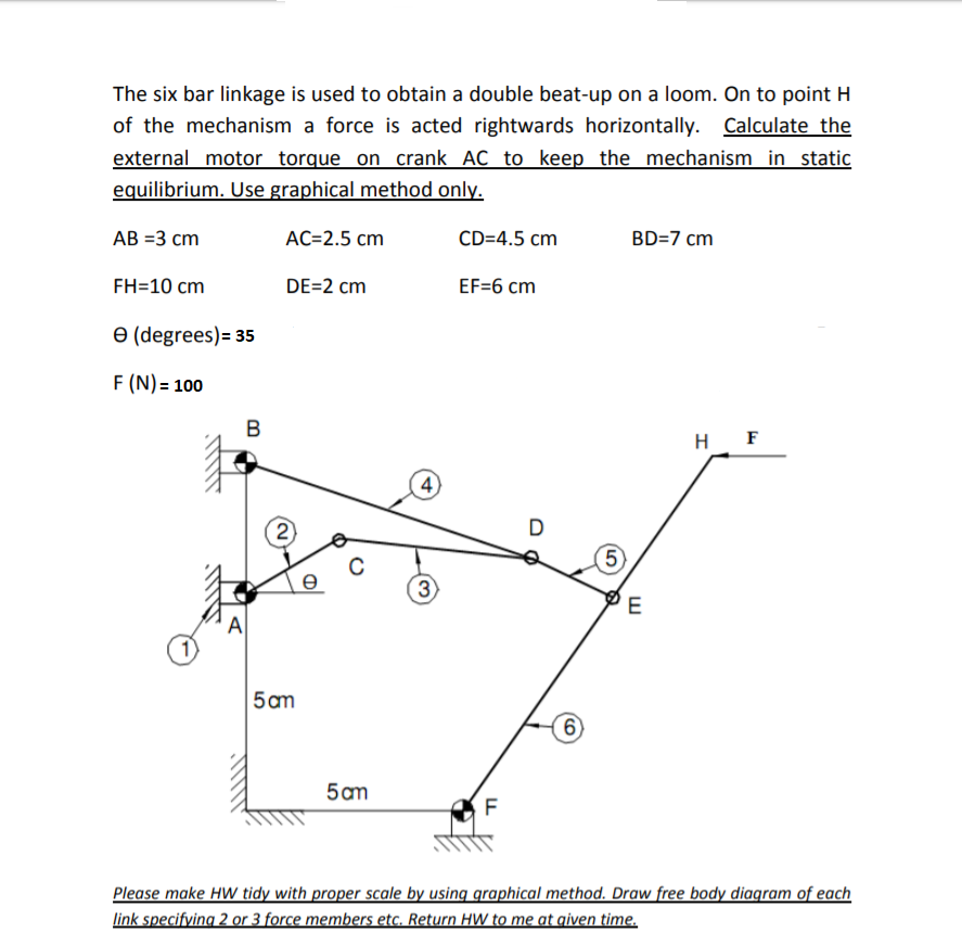 Solved The six bar linkage is used to obtain a double | Chegg.com
