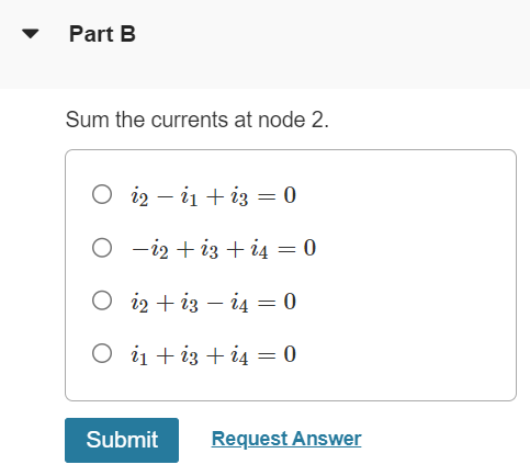 Solved A current leaving a node is defined as positive. Sum | Chegg.com