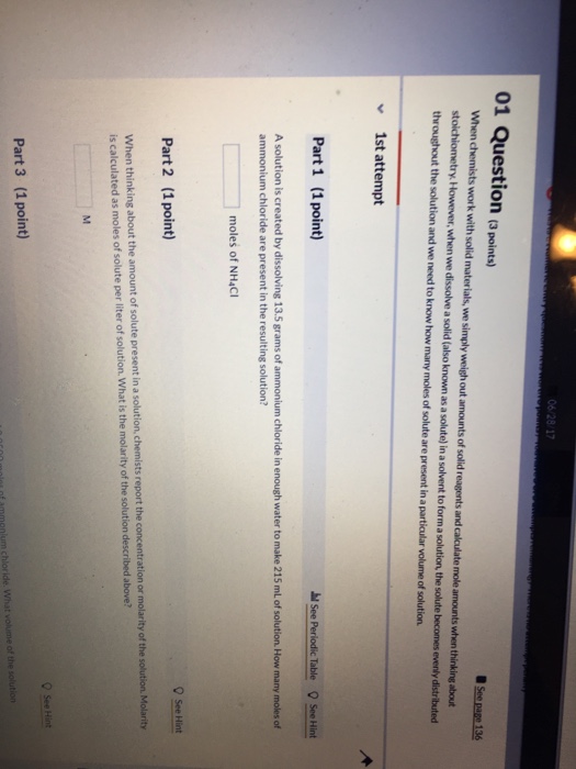 Solved 06/28/17 01 Question (3 points) When chemists work | Chegg.com