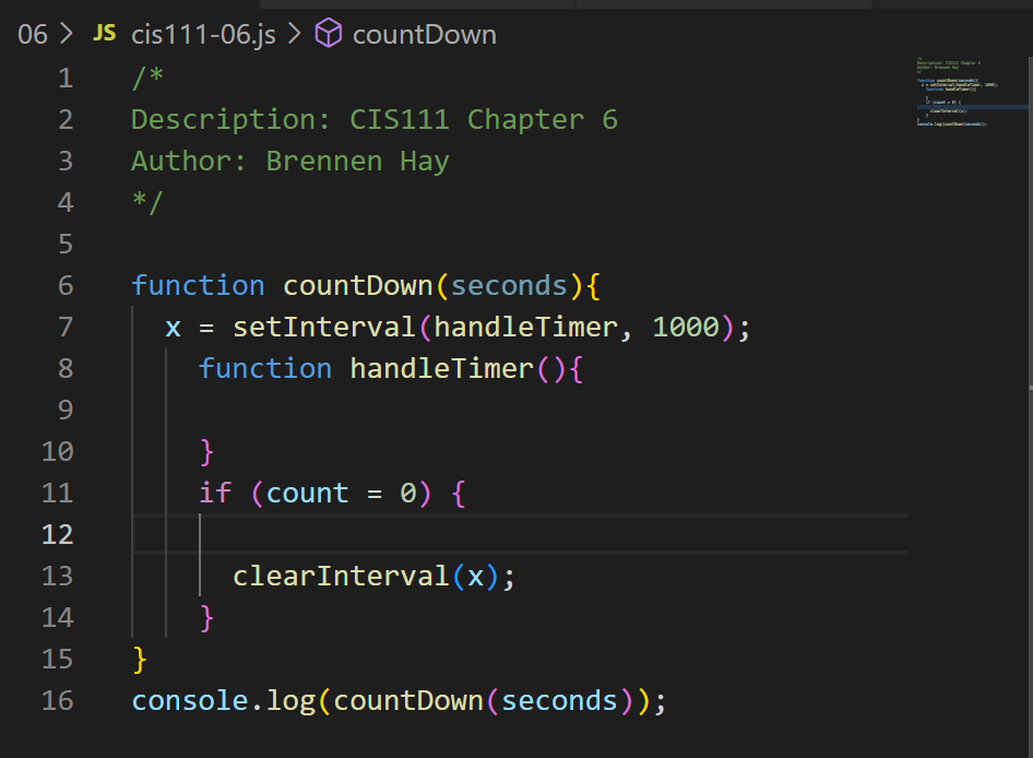 Solved I need to create a countdown that results in an | Chegg.com