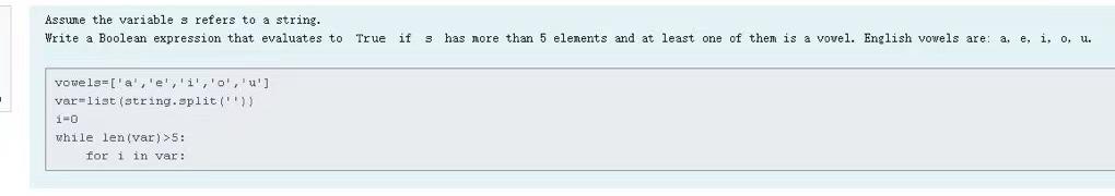 Solved Assume the variable s refers to a string. Write a | Chegg.com