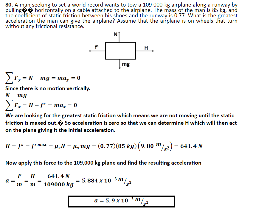 Solved As in problem 80, an 76-kg man plans to tow a | Chegg.com