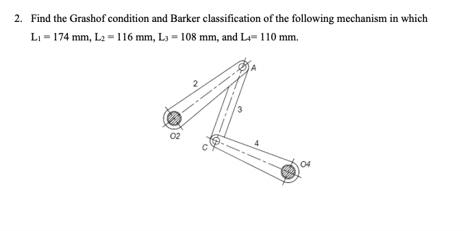 Solved 2. Find the Grashof condition and Barker | Chegg.com