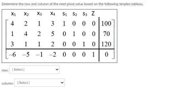 Solved Row:row 1row 2row 3 No Pivot Column:column 1column | Chegg.com