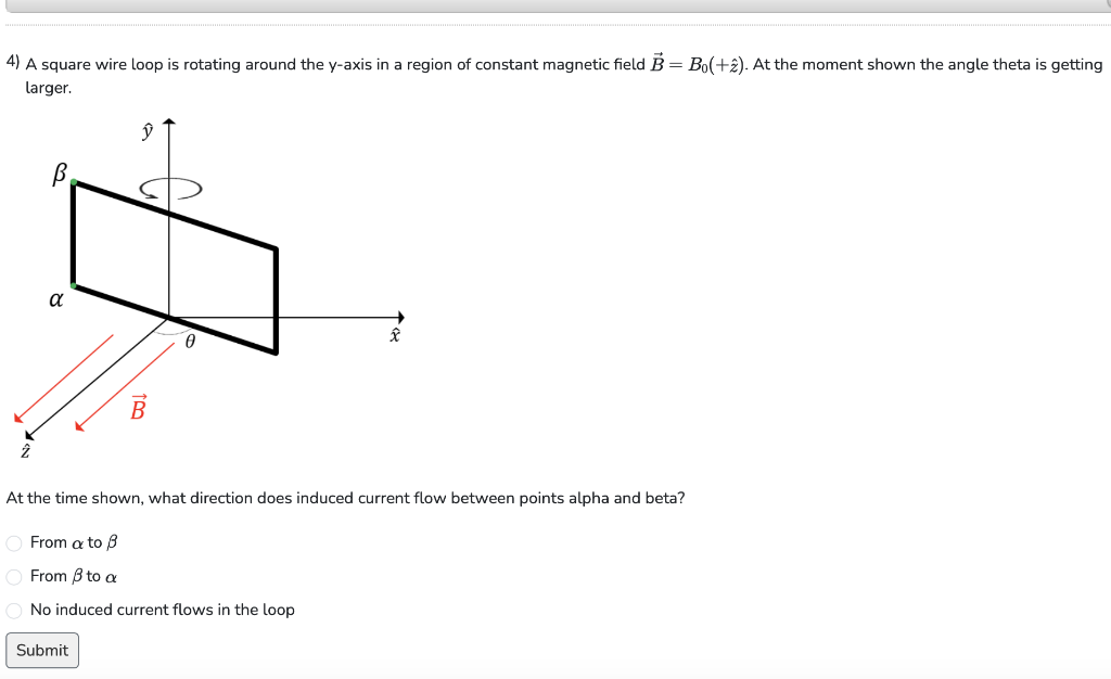 Solved A square wire loop is in a region of uniform | Chegg.com