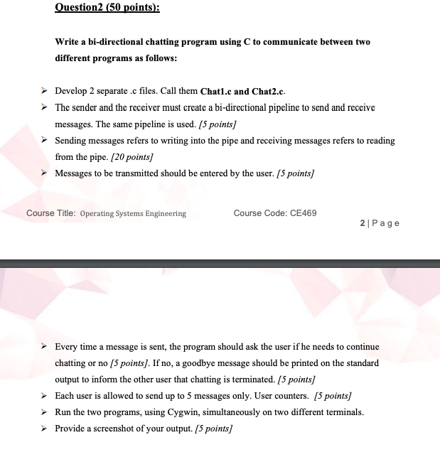 Solved Question 2 (50 points): Write a bi-directional | Chegg.com