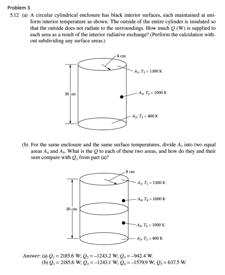 Problem 3 5.12 (a) A circular cylindrical enclosure | Chegg.com