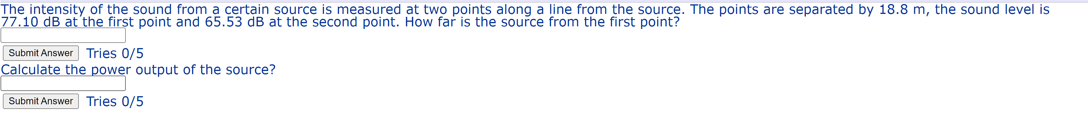 Solved he intensity of the sound from a certain source is | Chegg.com