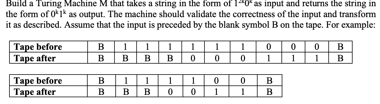 Solved Build a Turing Machine \( ﻿M \) ﻿that takes a string | Chegg.com
