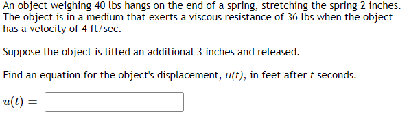 Solved An object weighing 40 lbs hangs on the end of a | Chegg.com