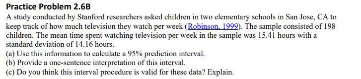 Solved Practice Problem 2.6B A study conducted by Stanford | Chegg.com