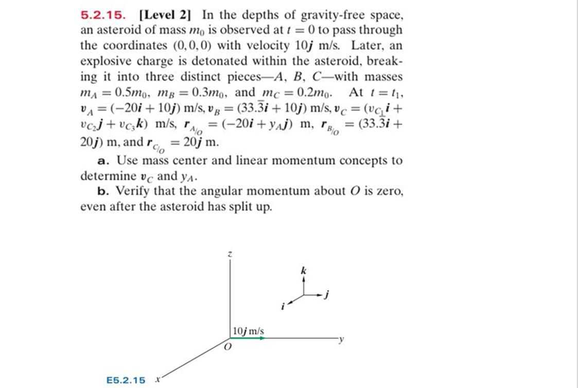 Solved 5.2.15. [Level 2] In the depths of gravity-free | Chegg.com
