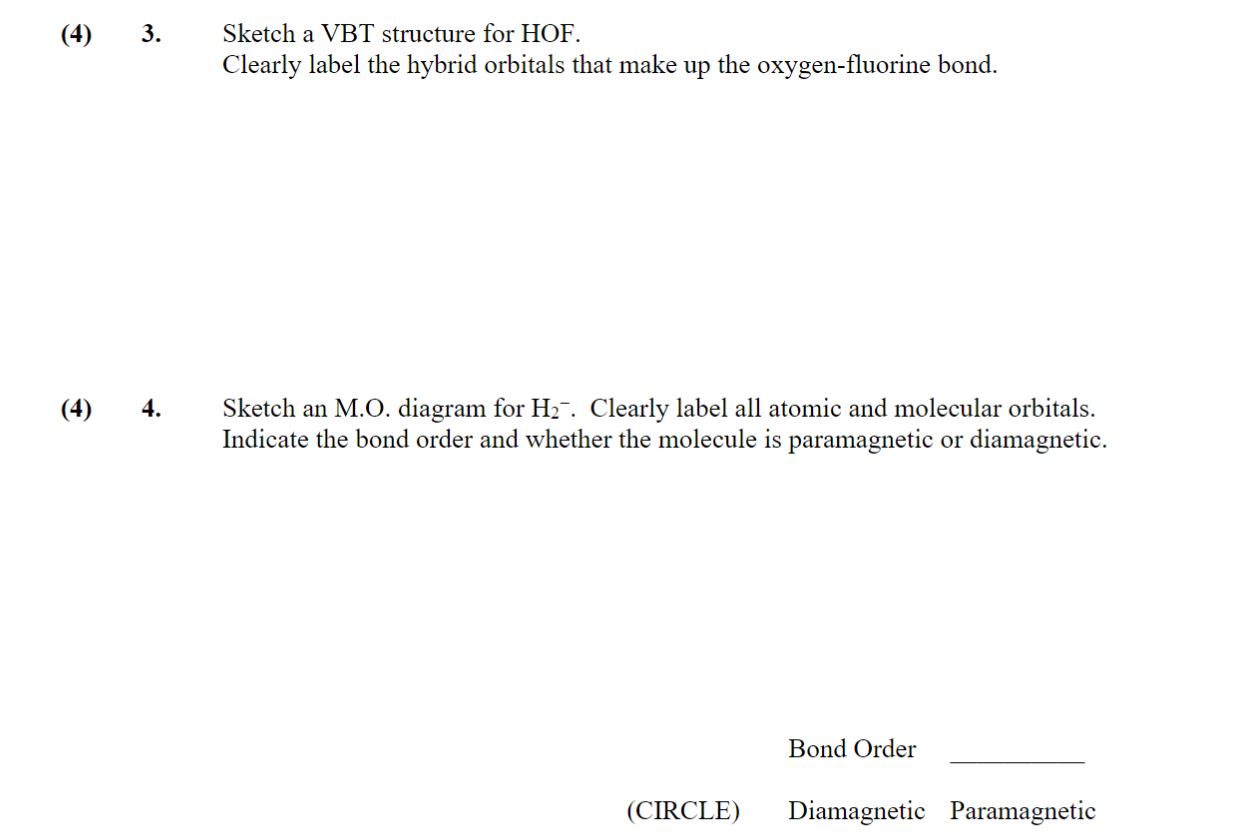 Solved (4) 3. Sketch a VBT structure for HOF. Clearly label | Chegg.com