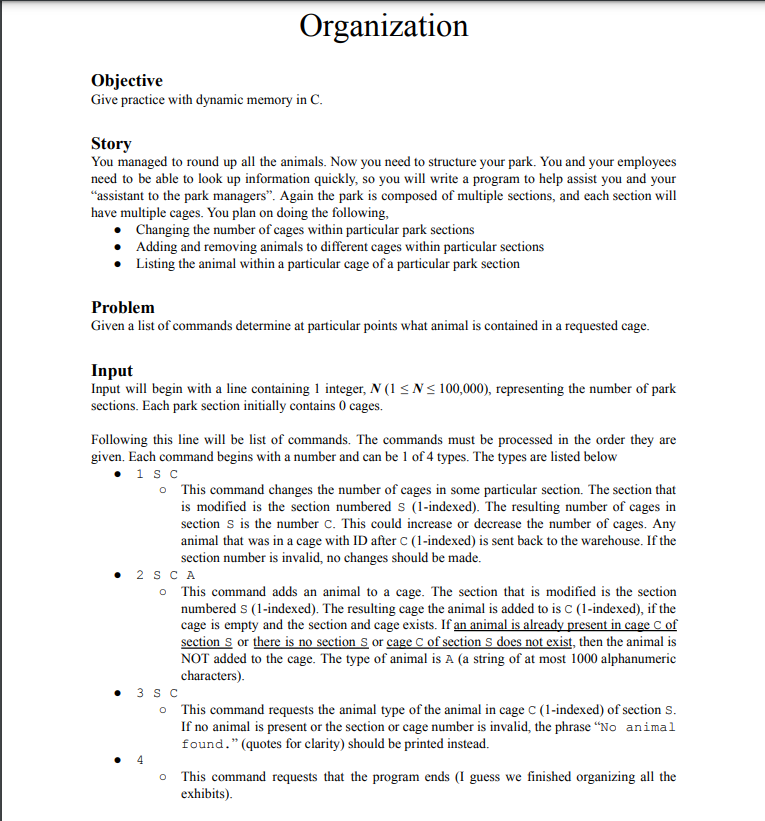 Solved Objective Give practice with dynamic memory in C. | Chegg.com