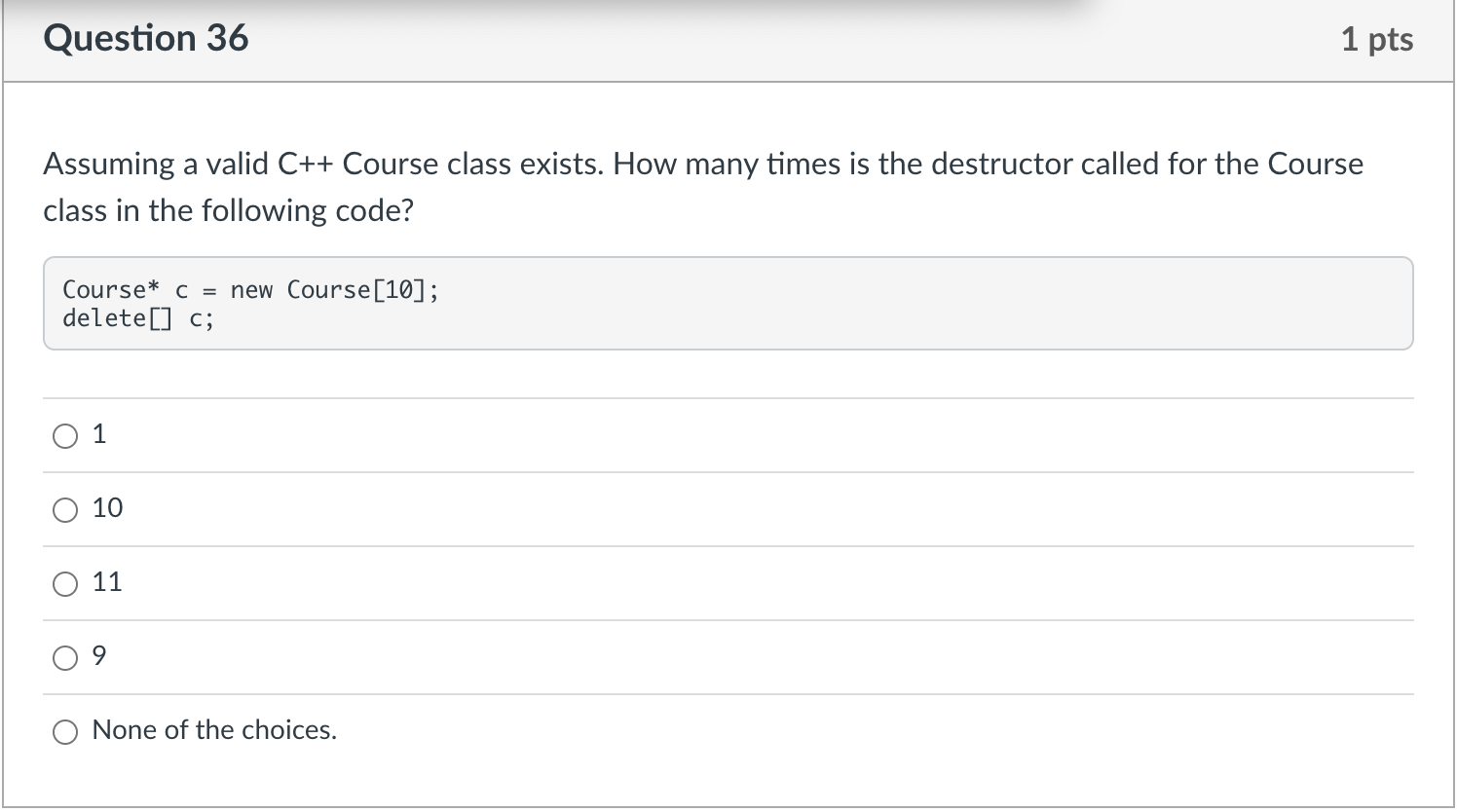 Solved Assuming a valid C++ Course class exists. How many | Chegg.com