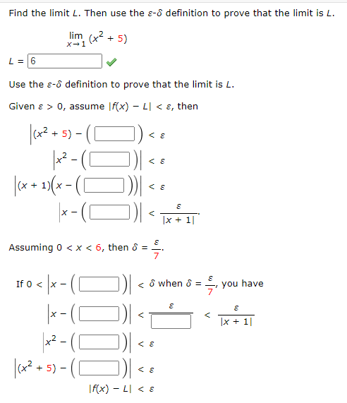 Solved Find the limit L. Then use the ε−δ definition to | Chegg.com