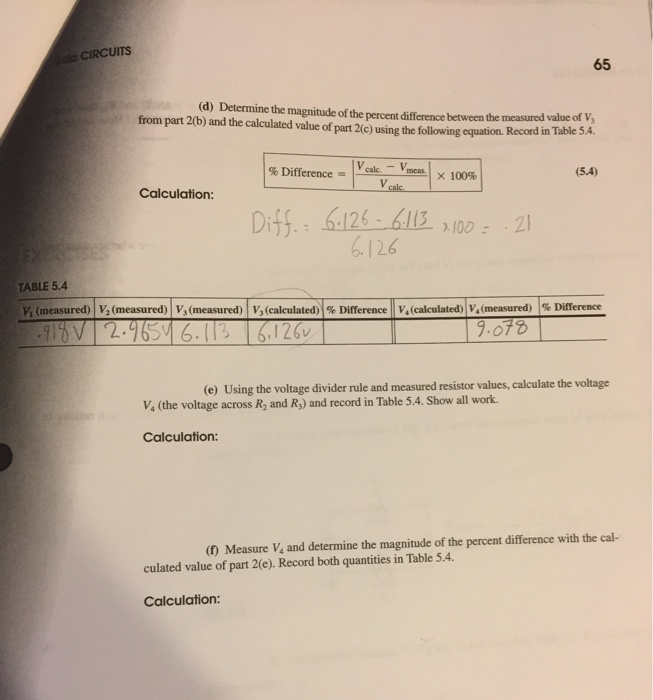 Solved Part 2 Voltage Divider Rule Construct the circuit of | Chegg.com
