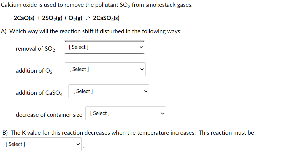 Solved Calcium oxide is used to remove the pollutant SO2 | Chegg.com