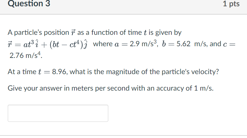 Solved A particle's position r as a function of time t is | Chegg.com