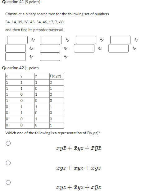 Solved Construct a binary search tree for the following set | Chegg.com