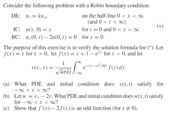 Solved = Consider the following problem with a Robin | Chegg.com