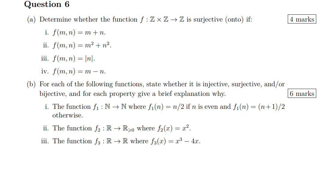 Solved (a) Determine whether the function f:Z×Z→Z is | Chegg.com