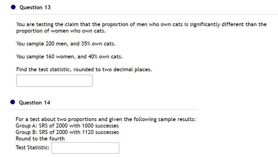 Solved You are testing the claim that the proportion of men | Chegg.com