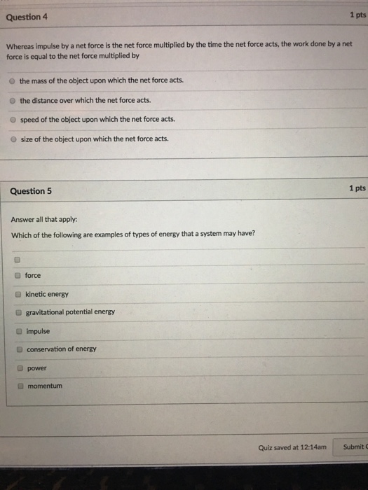 Solved Whereas impulse by a net force is the net force | Chegg.com